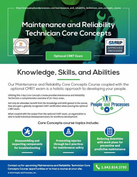 Maintenance and Reliability Technician Core Concepts Public Training Course