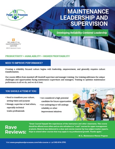 Maintenance Leadership and Supervision course